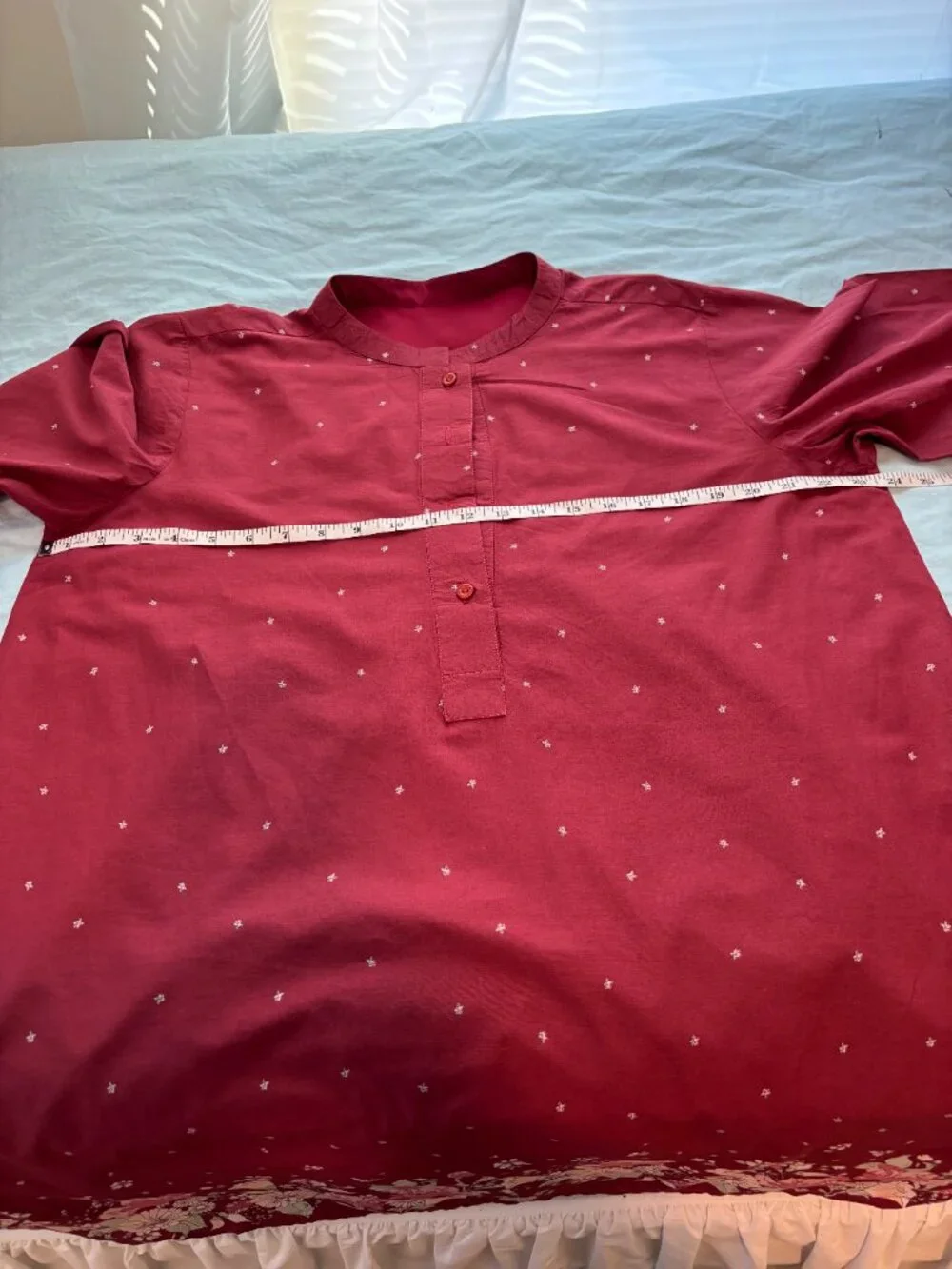Tops | Maroon 10 Cotton Lawn Tunictop With Floral Printed Border | Poshmark